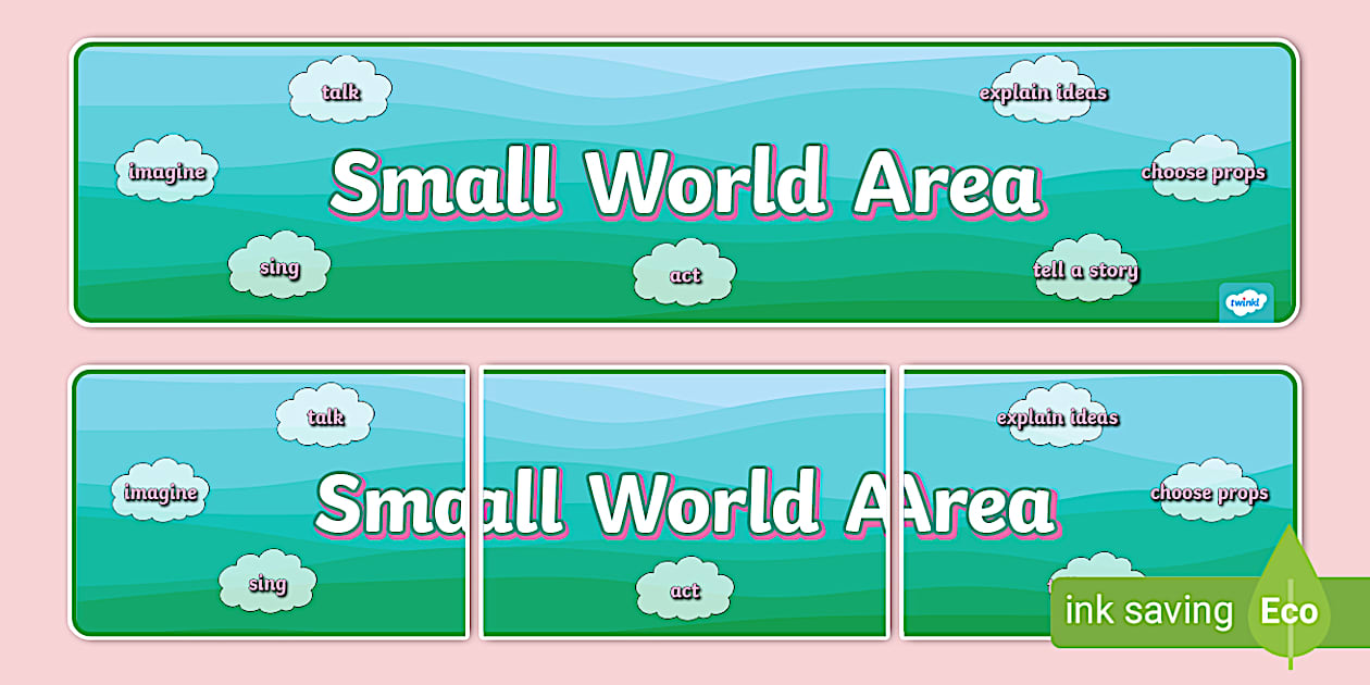 Small World Area Skills Display Banner,EYFS Display Banner