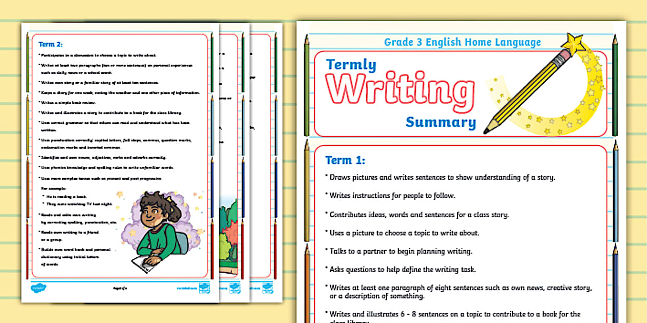 Grade 3 English Home Language: Termly Writing Summary