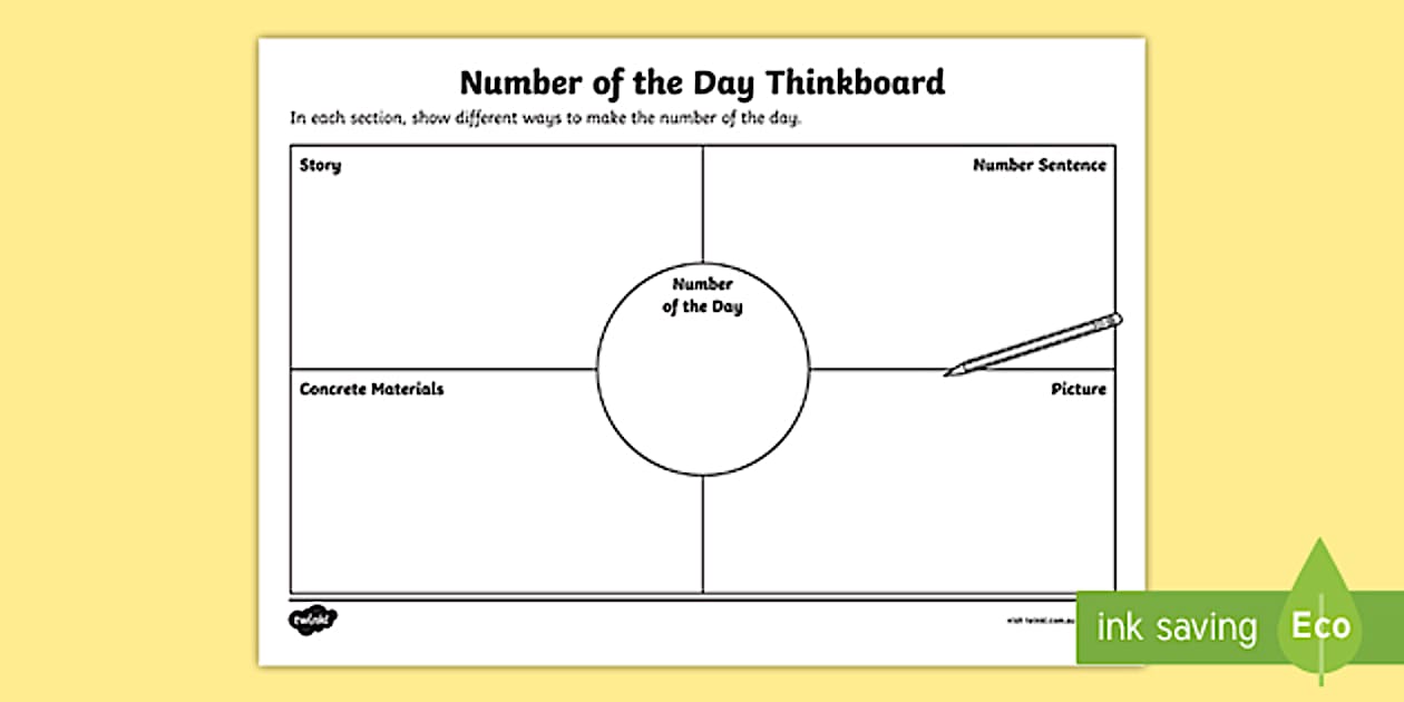 Editable Number of the Day Thinkboard Worksheet - Twinkl