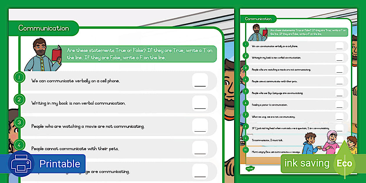 Communication - Worksheet (Teacher-Made) - Twinkl