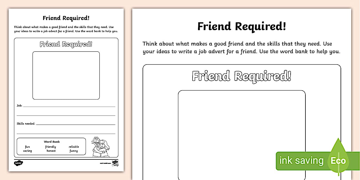 Friend Job Advert