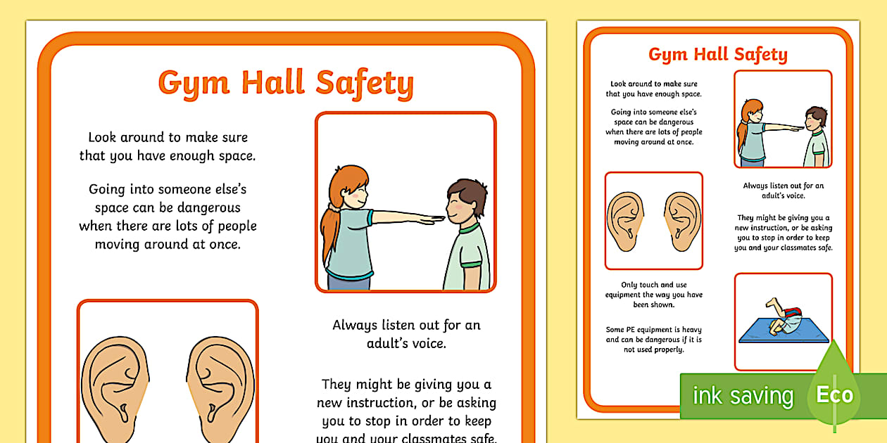 Gym Hall Safety Poster - Twinkl
