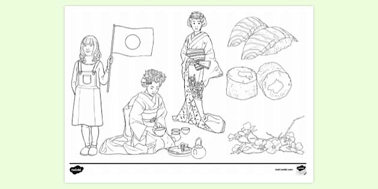Colouring Page of Japanese Culture | Colouring Sheets