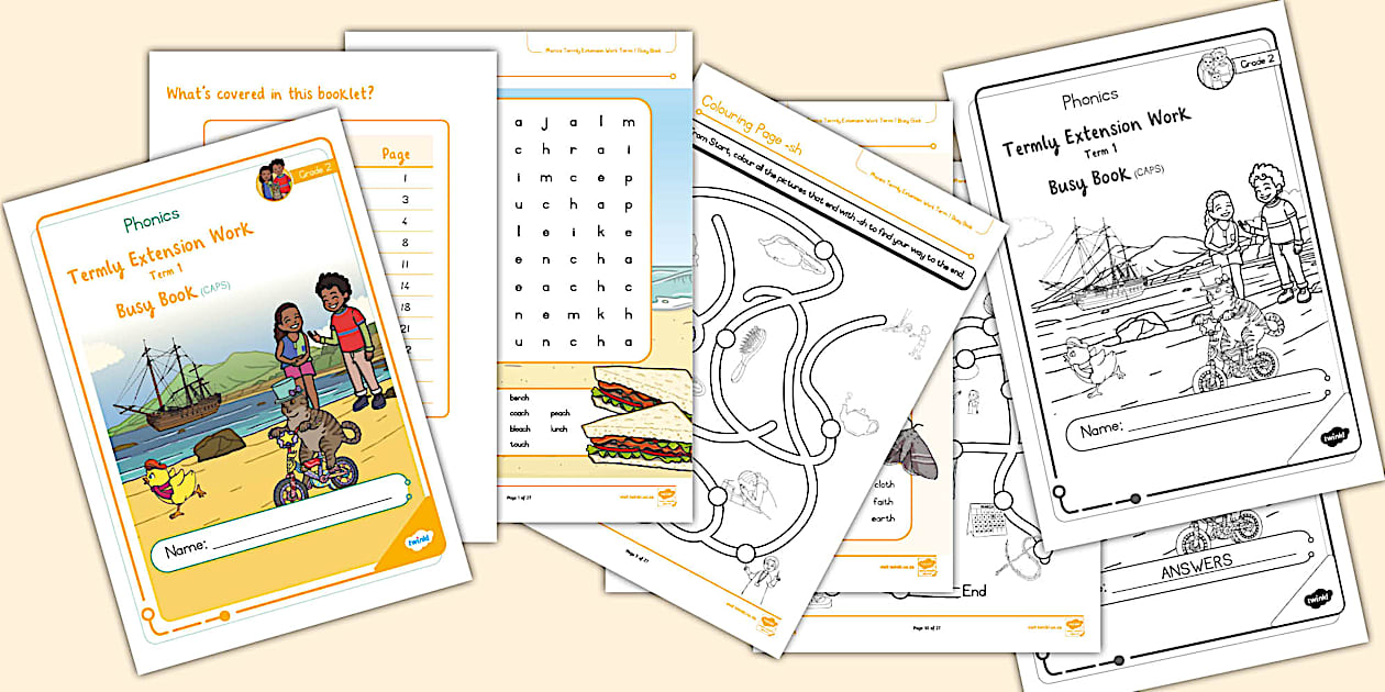 Grade 2 Phonics Term 1 - Extension Work - Busy Book (CAPS Aligned)