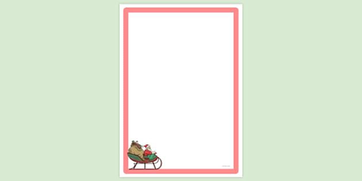 Simple Blank Sleigh Page Border (teacher made) - Twinkl