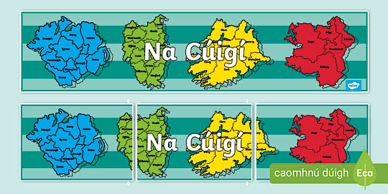 Irish Provinces of Ireland Banner Gaeilge