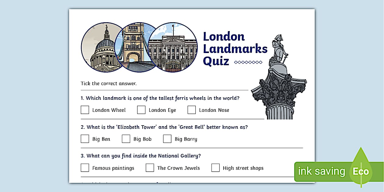 London Landmarks Quiz (teacher made) - Twinkl