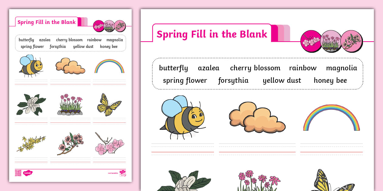 05 Teacher I Am Done ⅼ Spring Fill in the Blank Labeling Activity