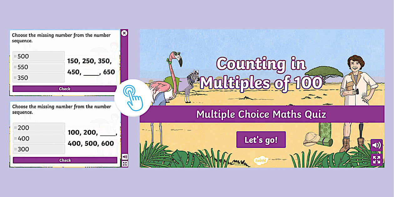 👉 Counting in Multiples of 100 KS2 Multiple Choice Maths Quiz