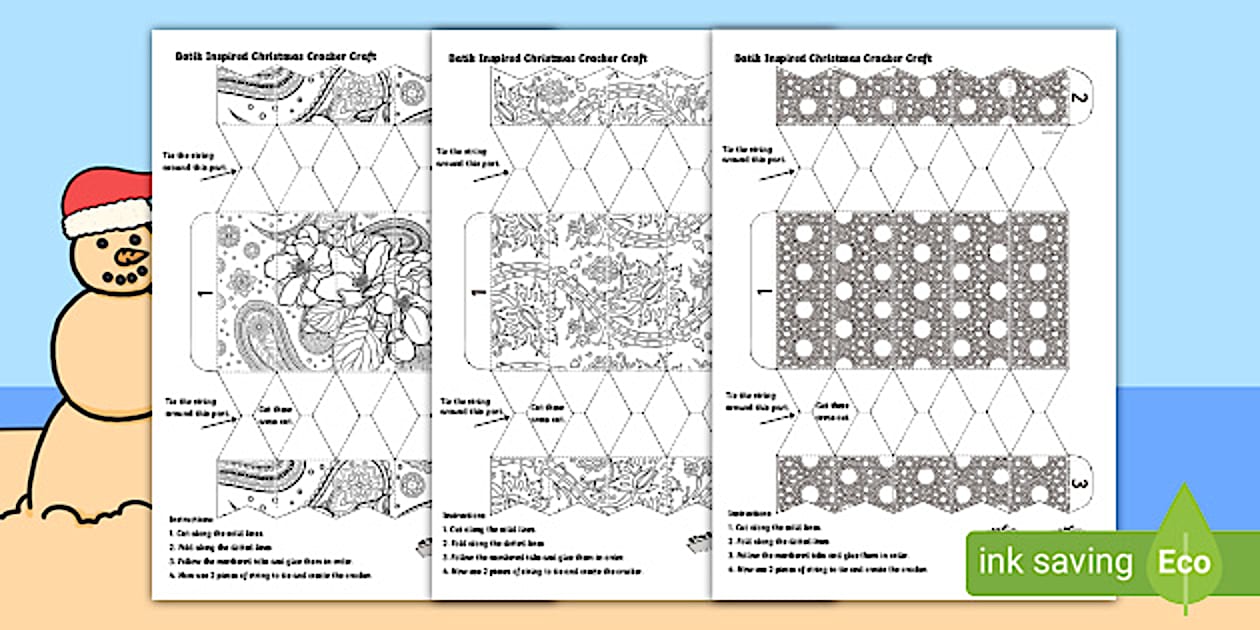 Indonesian Batik Inspired Christmas Cracker Craft - Twinkl