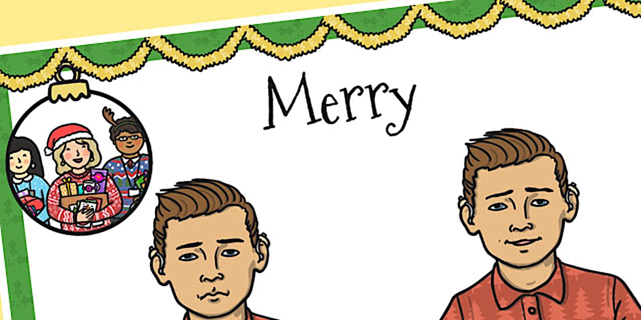A4 British Sign Language Sign for Merry Left Handed - Twinkl