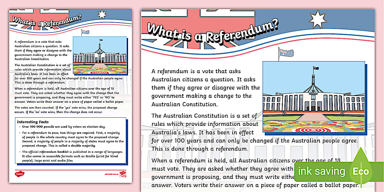 Australian Referendum Fact File - HASS - Years 5-6 - Twinkl