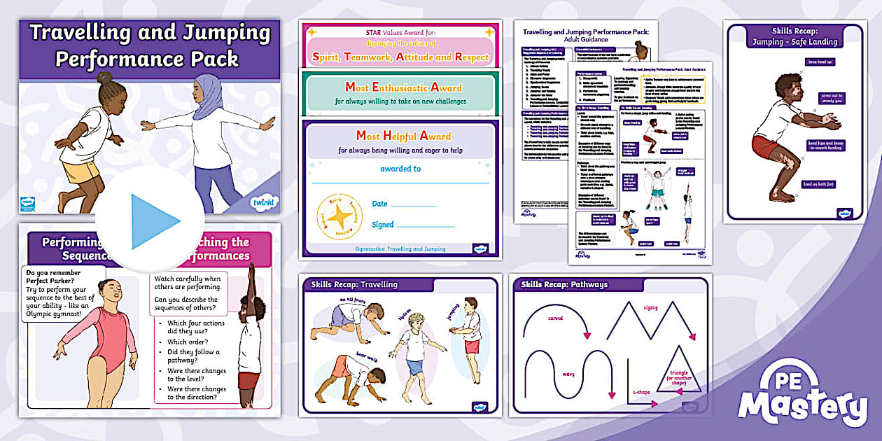PE Mastery Y1 Gymnastics Travelling Jumping Performance Pack