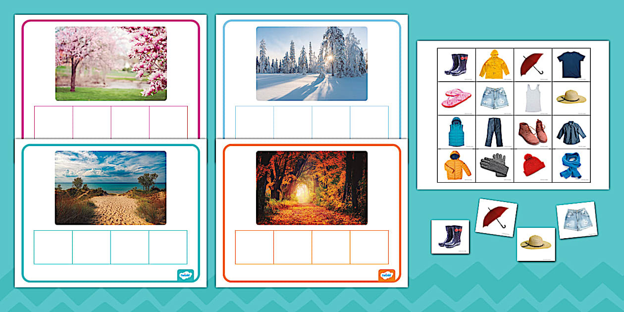 Appropriate Dress for Seasons Photo Sorting Activity Mats