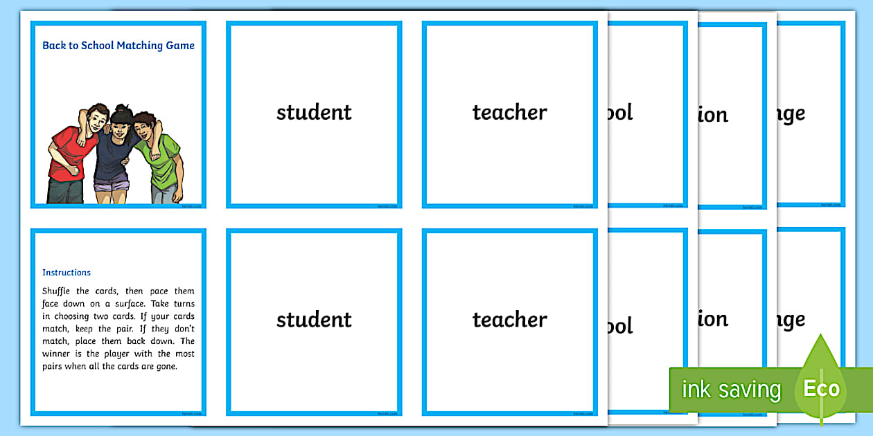 Back to School Memory Game (teacher made) - Twinkl