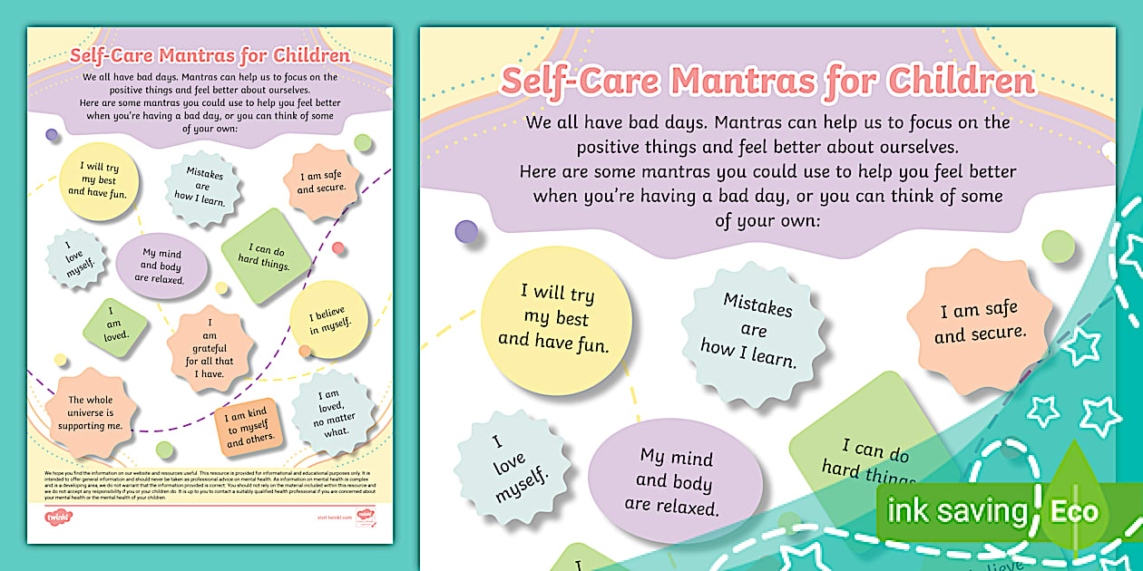 Self-Care Mantras for Children (teacher made) - Twinkl