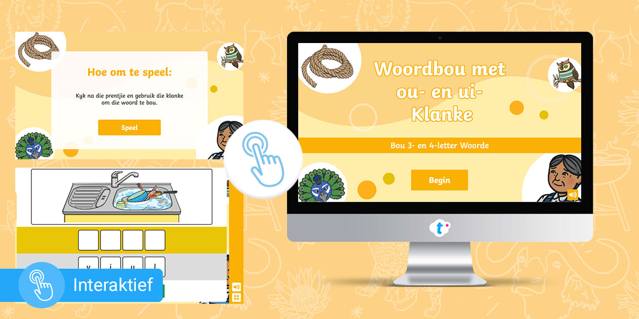 Graad 2 Klanke Aanlynspeletjie ui, ou (teacher made)