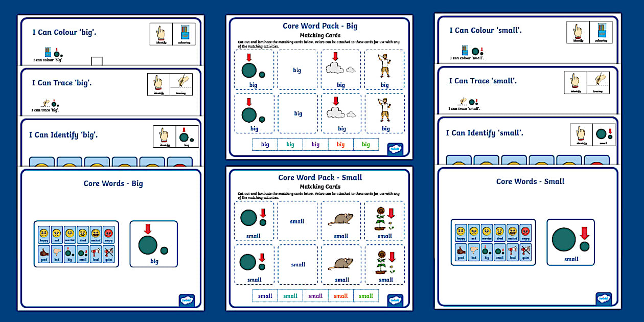 Core Word Pack - Big/Small (teacher made) - Twinkl