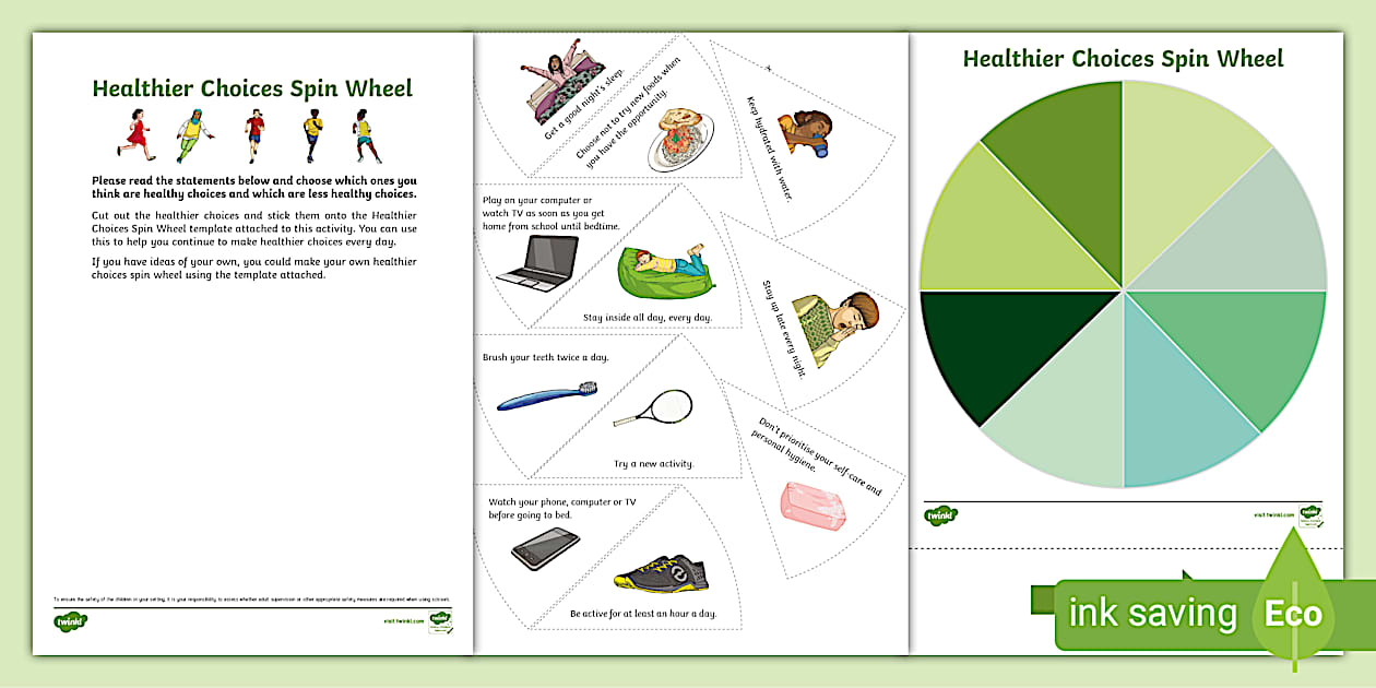 Healthier Choices Spin Wheel (teacher made) - Twinkl