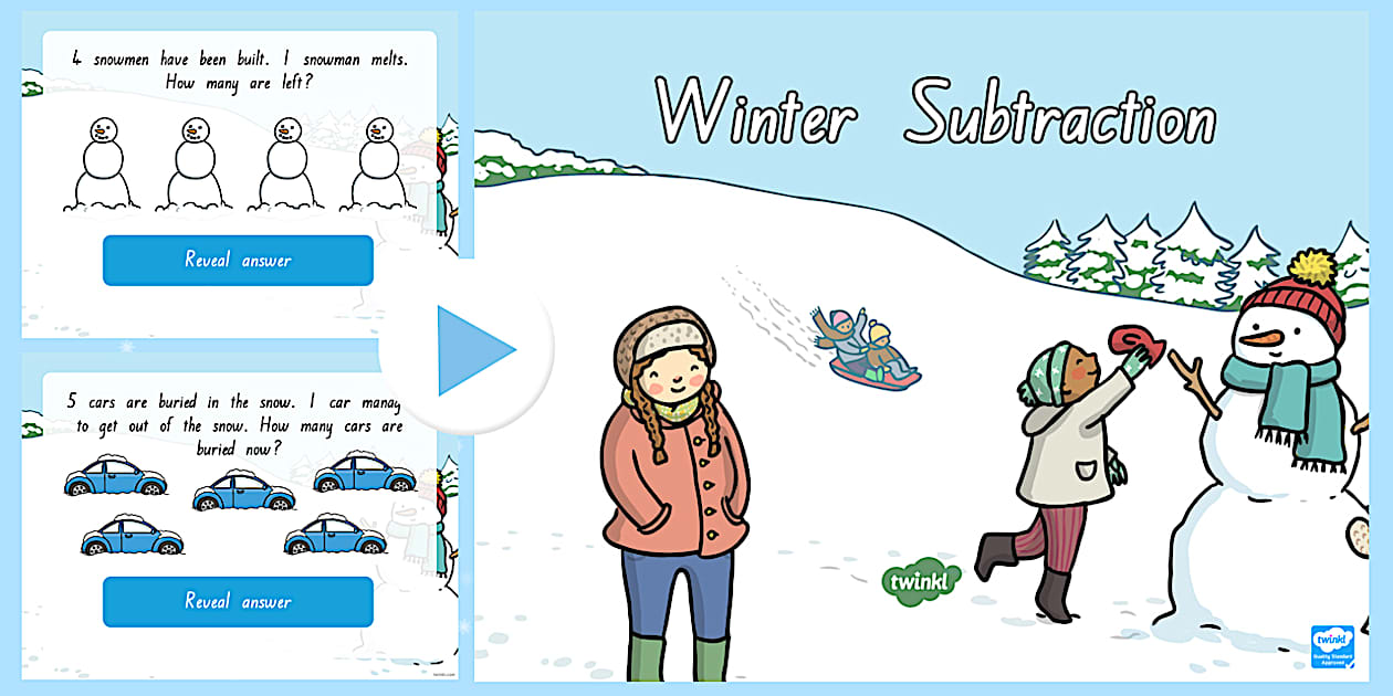 Winter-Themed Subtraction PowerPoint (Teacher-Made) - Twinkl