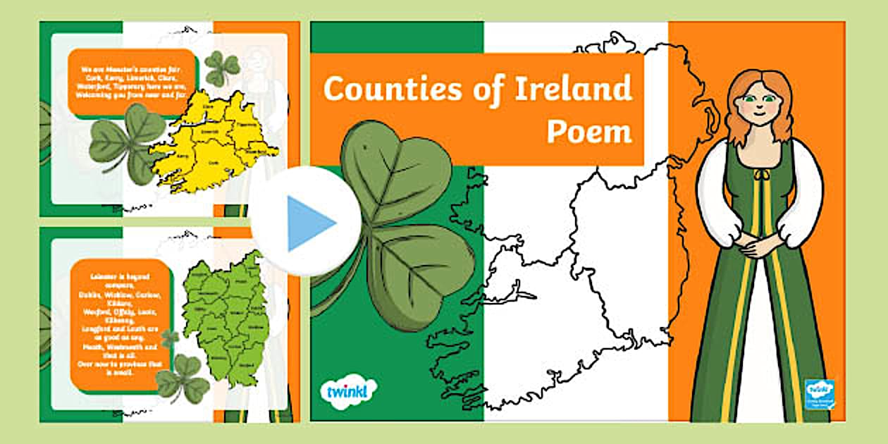 Counties of Ireland Poem PowerPoint (teacher made) - Twinkl