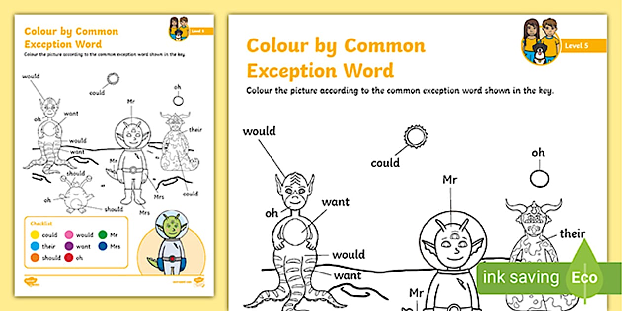 Level 5 Space Week Common Exception Words (teacher made)