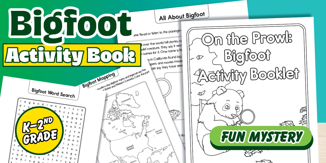 On the Prowl: Bigfoot Activity Booklet for K-2nd Grade