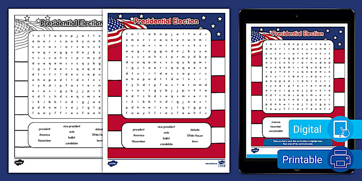 Election Word Search PDF | Election Day | Twinkl USA