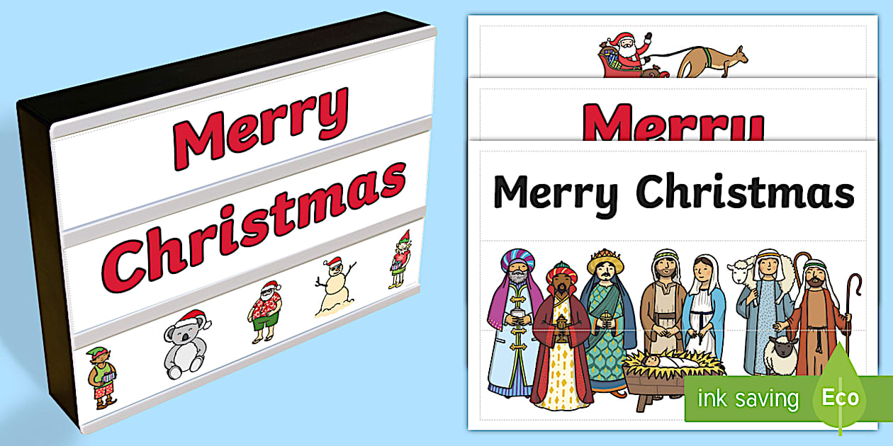 SA Christmas Light Box Inserts (teacher made) - Twinkl