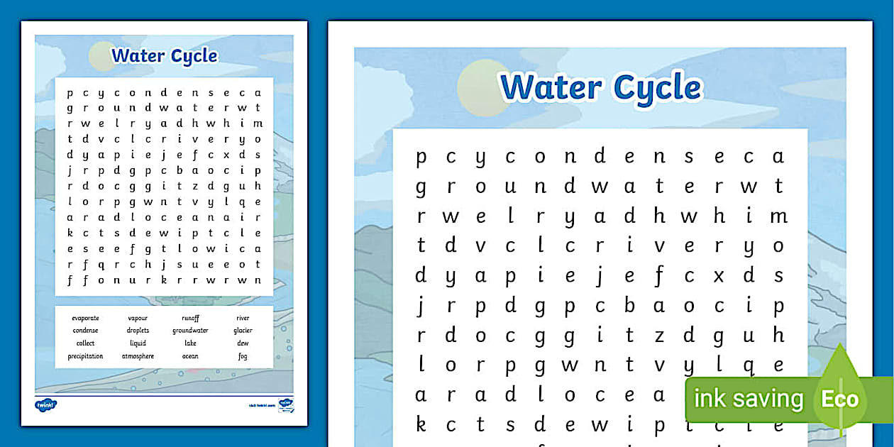 Water Cycle Word Search - KS2 - Science - Our Planet