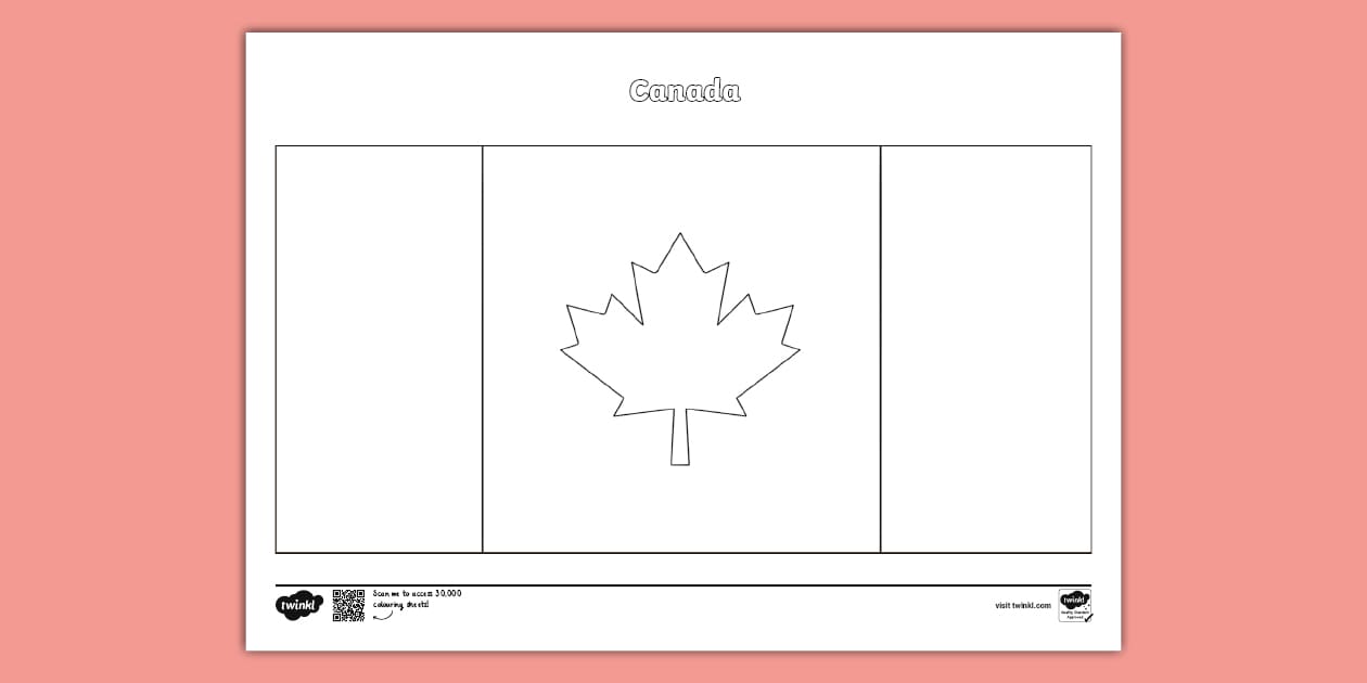 Canada Flag Colouring Sheet - Twinkl Geography - Twinkl
