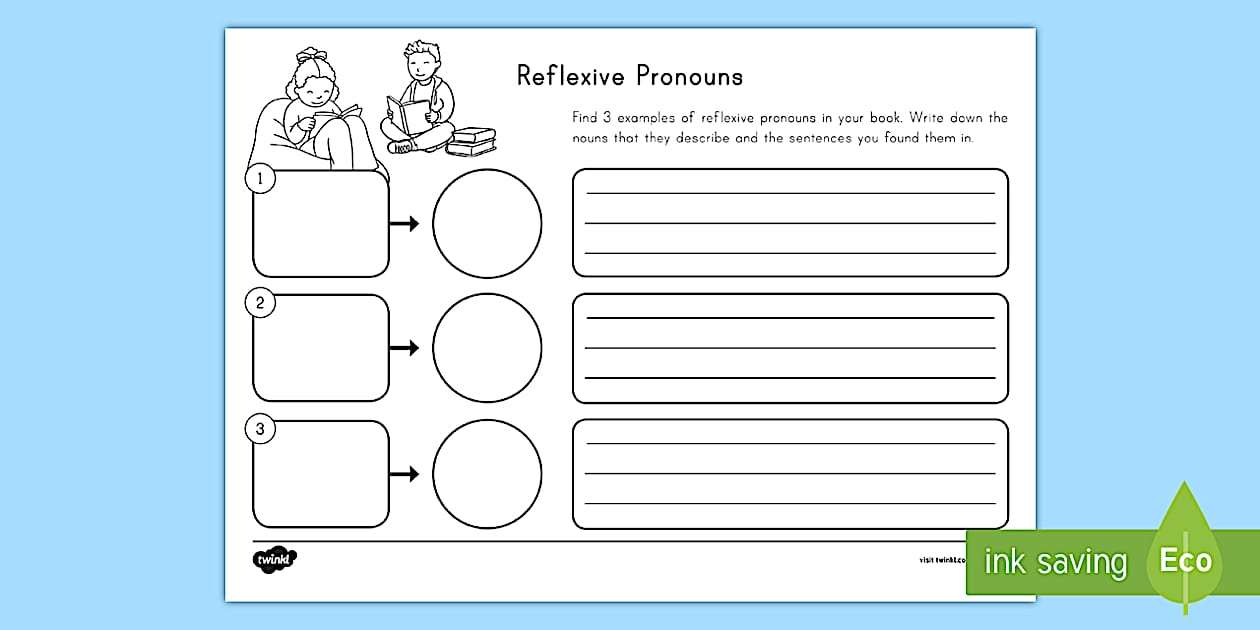 Reflexive Pronouns Worksheet (Teacher-Made) - Twinkl