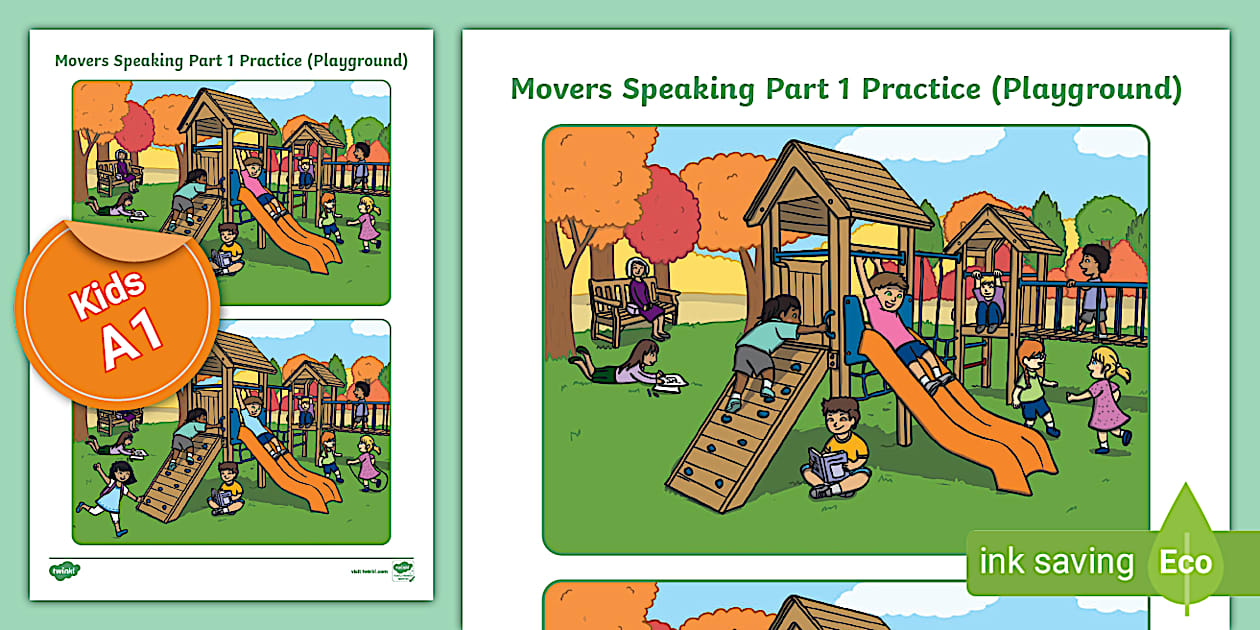 YLE Movers - Speaking Part 1 - Practice Sheet (Playground) [A1]