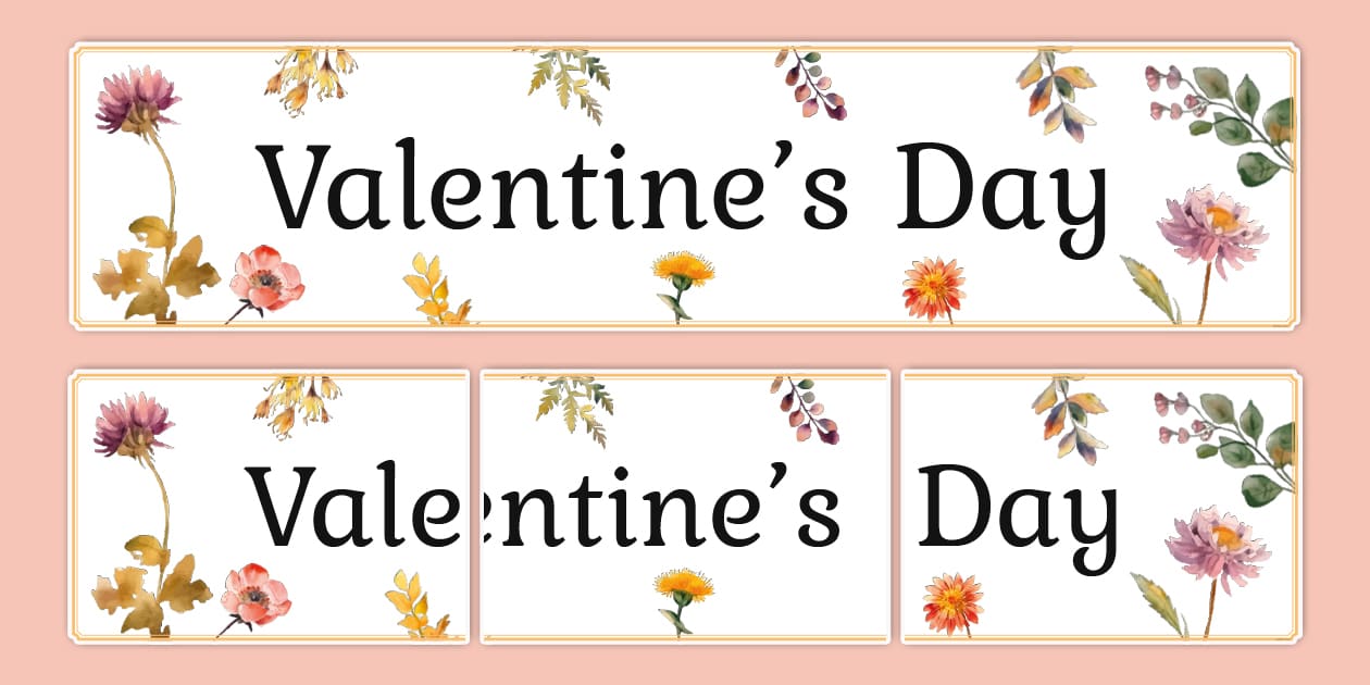 Wildflower Botanical Valentine's Day Banner (teacher made)