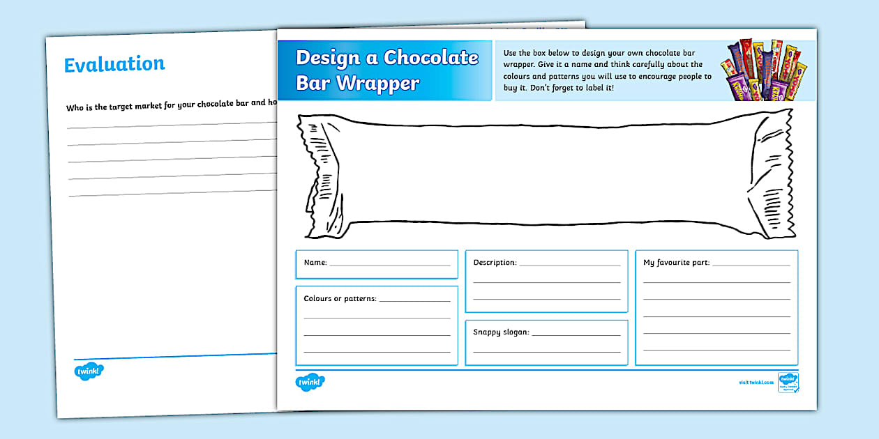 Design a Chocolate Bar Wrapper Activity (teacher made)