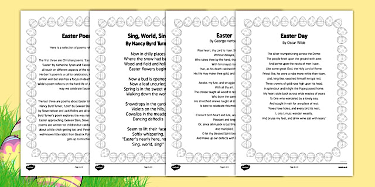 Care Home Easter Poems (teacher made) - Twinkl