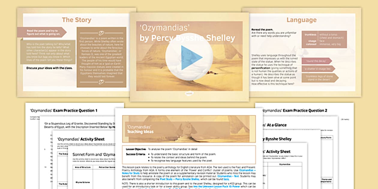 'Ozymandias' Poetry Lesson | by Percy Bysshe Shelley