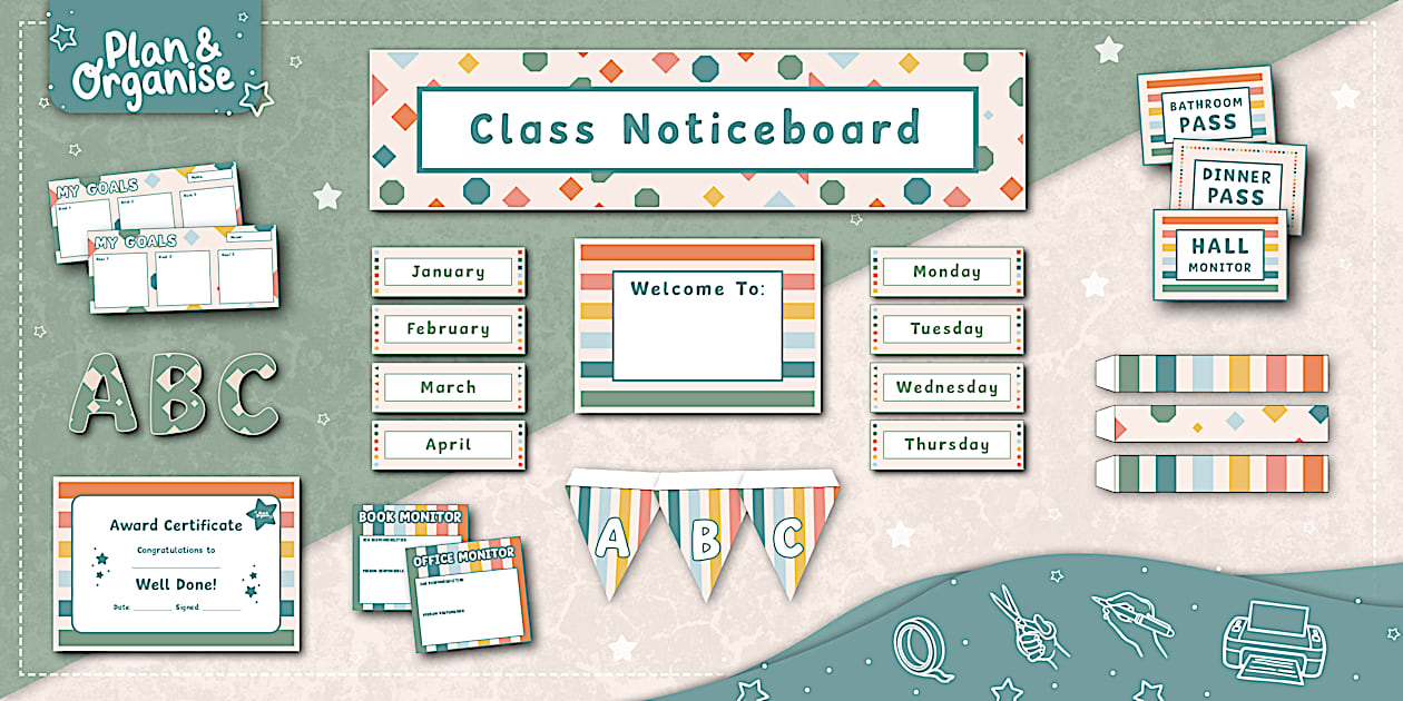 Classroom Display Pack | Geometric BOHO (teacher made)