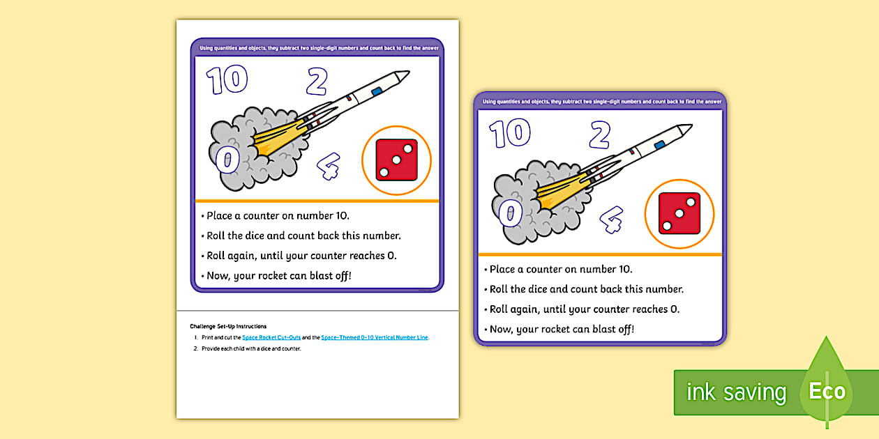 Kindergarten Maths Subtraction Challenge: Counting Back to Blast Off!