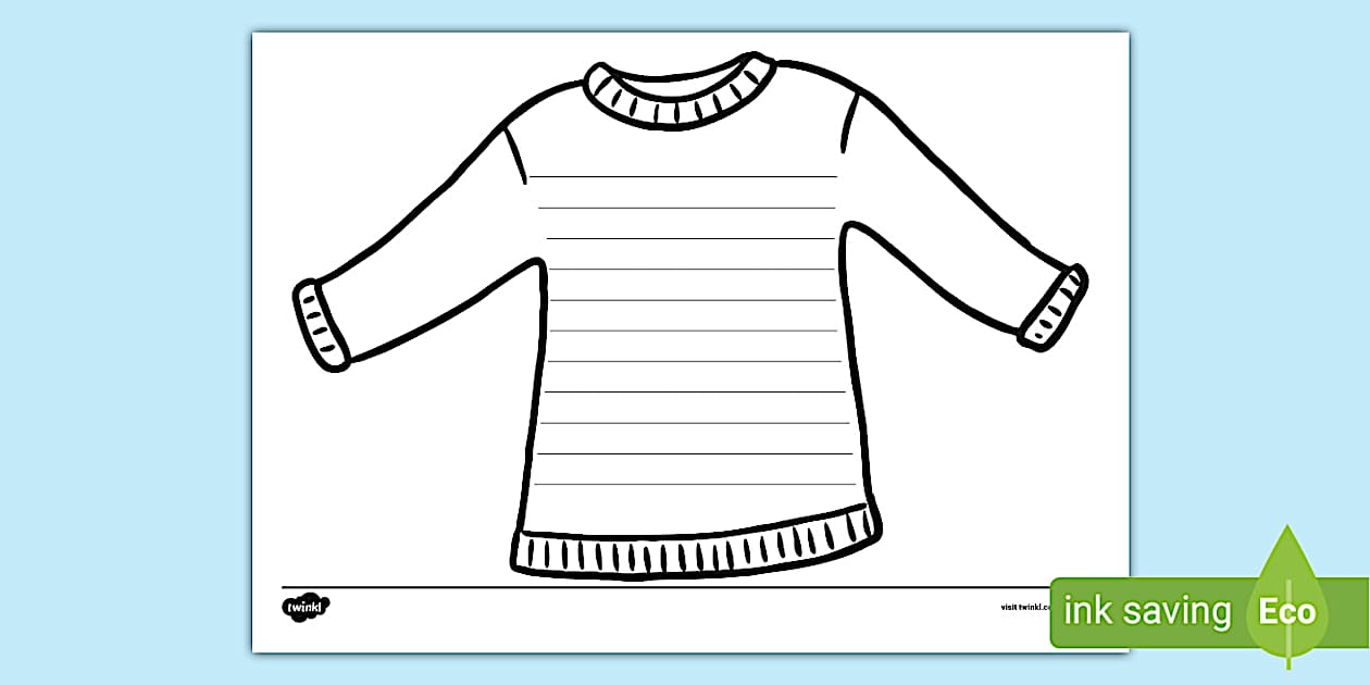 Sweater Writing Template (teacher made) - Twinkl
