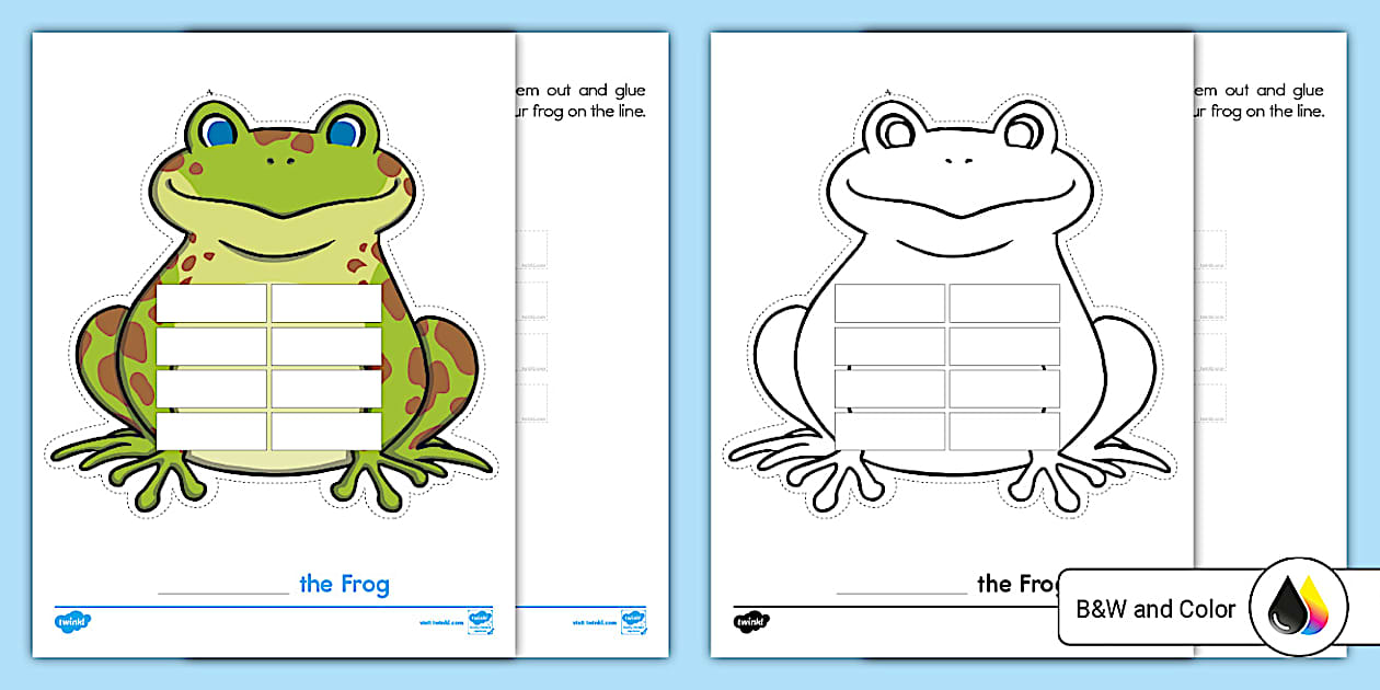 Frog -og Word Family Craft Activity Worksheet (teacher made)
