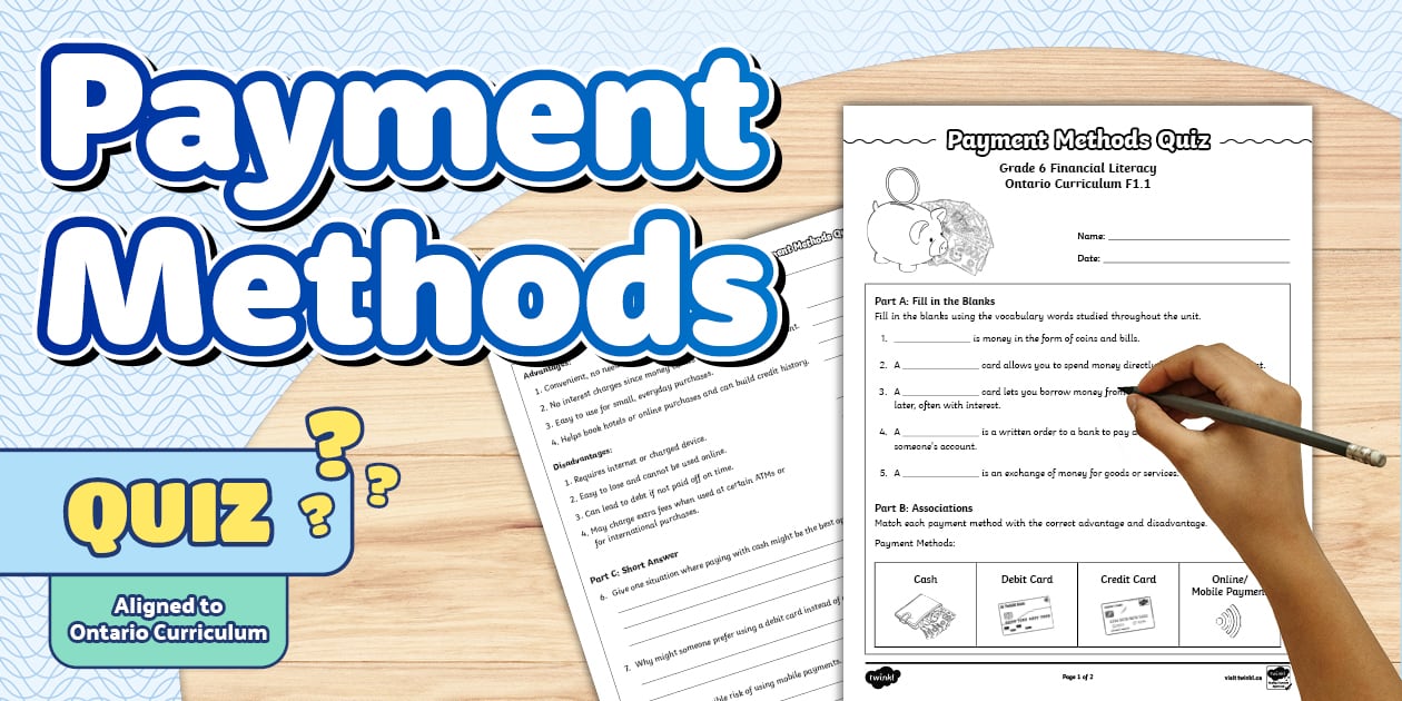 Payment Methods Quiz - Version 2