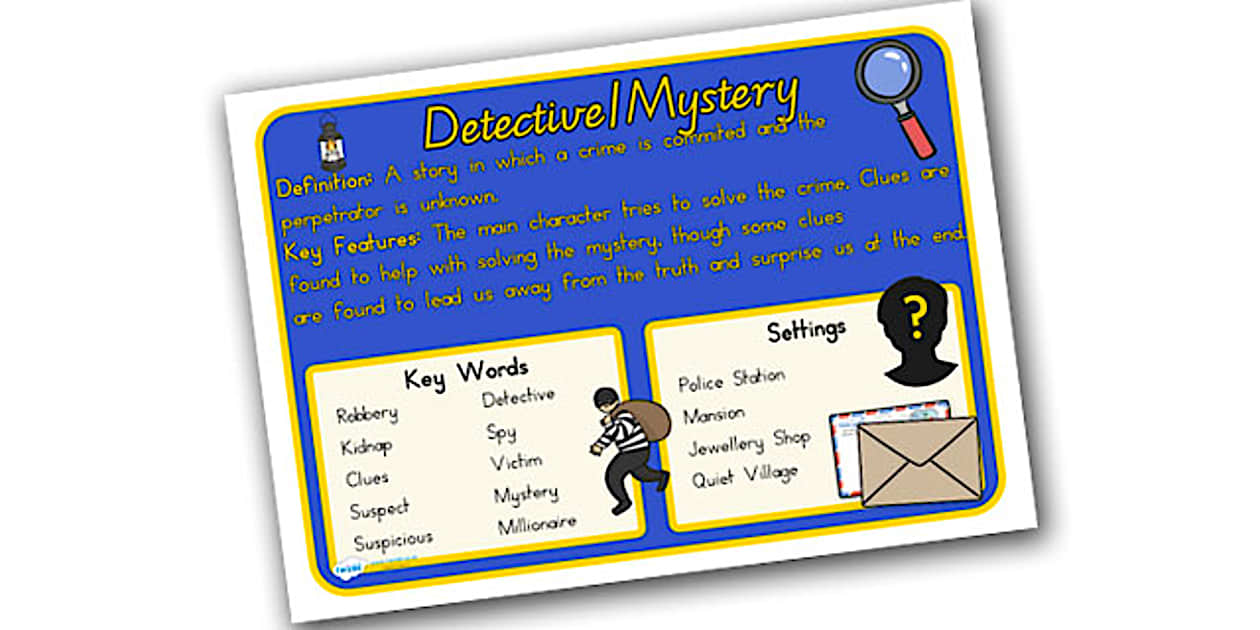Story Genres Detective Mystery Display Poster