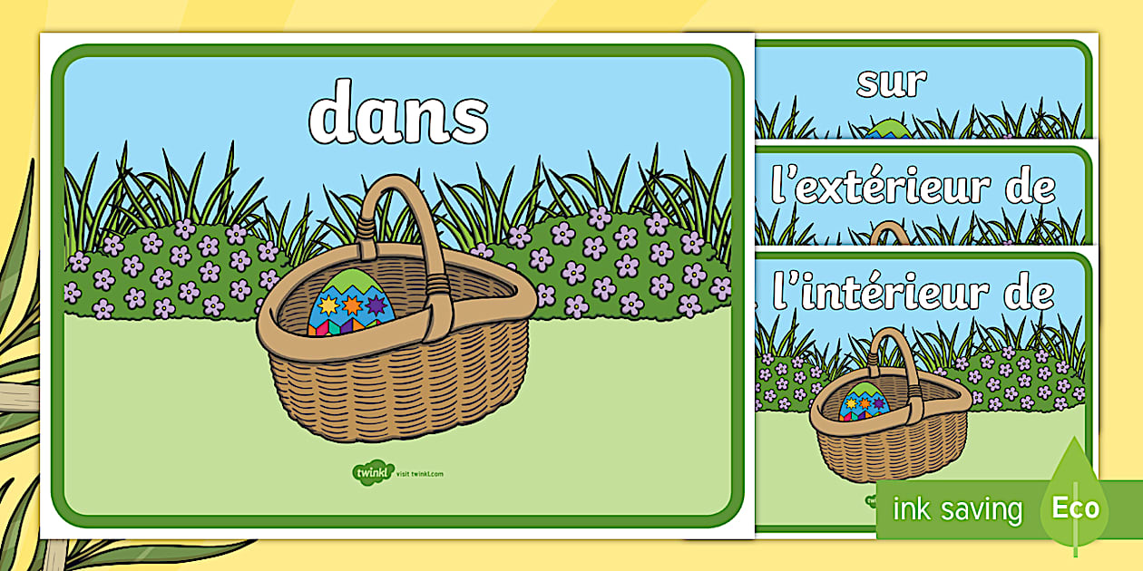 Easter Egg Positional Language French Display Posters French
