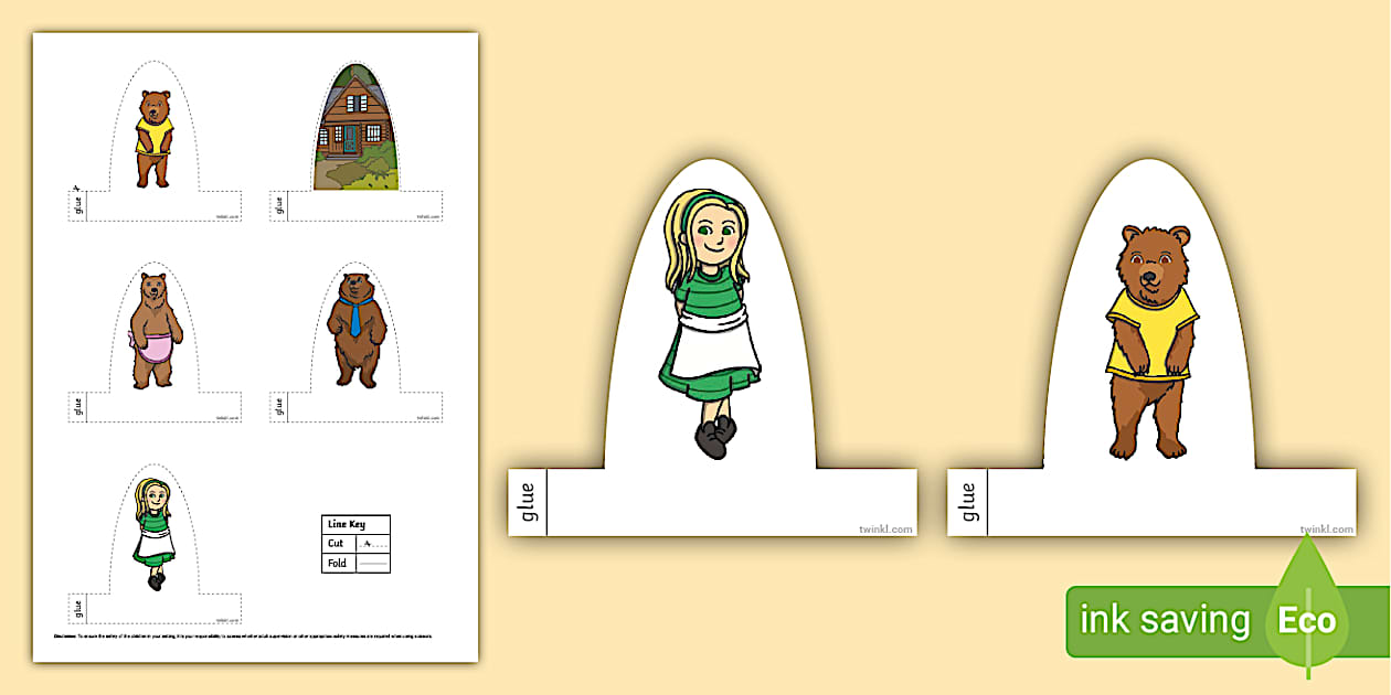 Goldilocks Finger Puppets (teacher made) - Twinkl