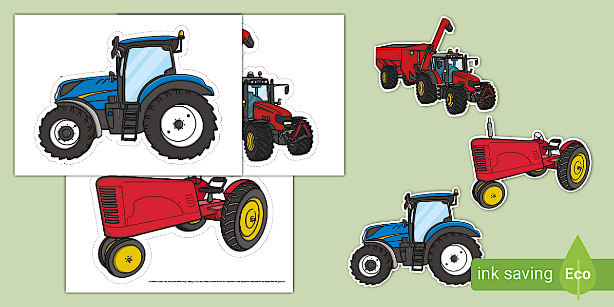 Tractor Display Cut-Outs (teacher made) - Twinkl