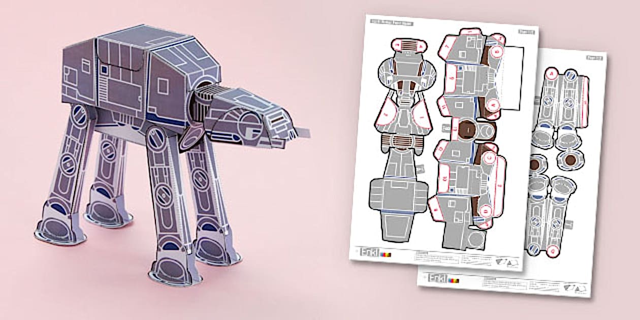 Sci-Fi Walker Paper Model Printable - Primary Resources