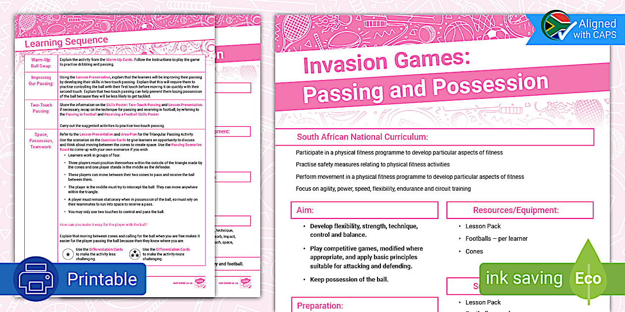 Grade 5 Physical Education: Invasion Games Unit Lesson Plan