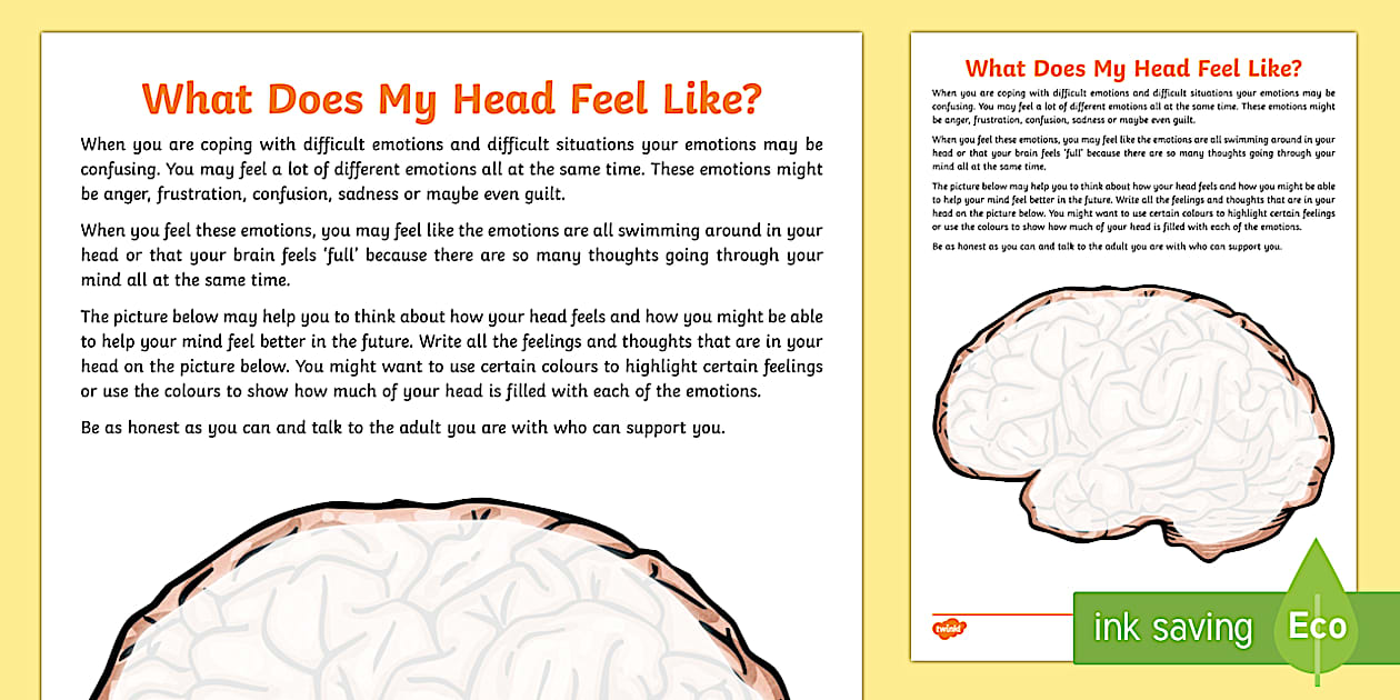 What Does My Head Feel Like? Worksheet (teacher made)