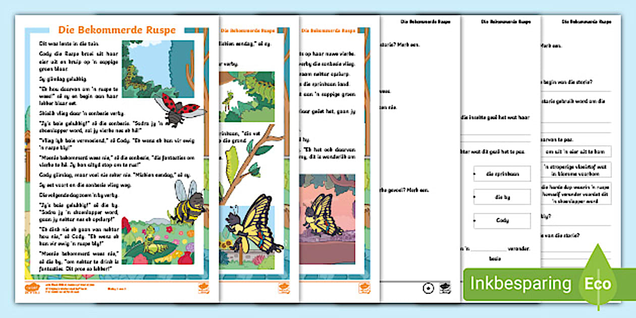 Die Bekommerde Ruspe Begripslees en Begripstoets - Twinkl